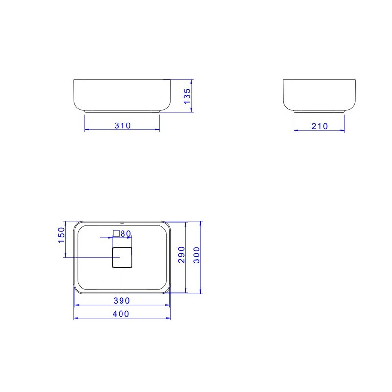 Cuba de Apoio Deca Retangular 40cm | Casa JHS